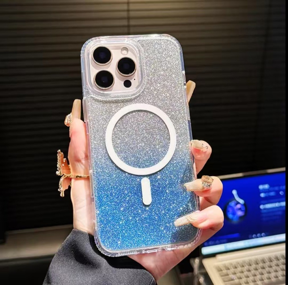 Luxury Flash Laser Gradient Powder Card Crystal Clear Acrylic Magnetic ...