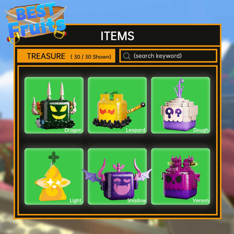 NEW 2024 MOC 6-in-1 Blox Fruits Building Blocks Set Adventure Game ...