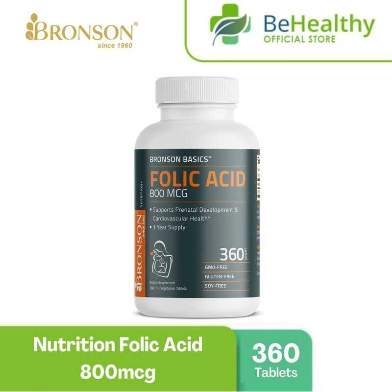 LY Bronson Folic Acid 800Mcg (360 Mini Vegetarian Tablets) Exp.02/2025 ...