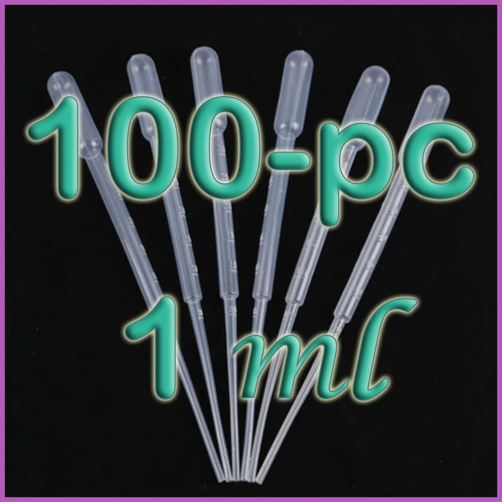 100-pc Pasteur Transfer Pipette 1ml 1 2 3 ml Disposable Graduated ...