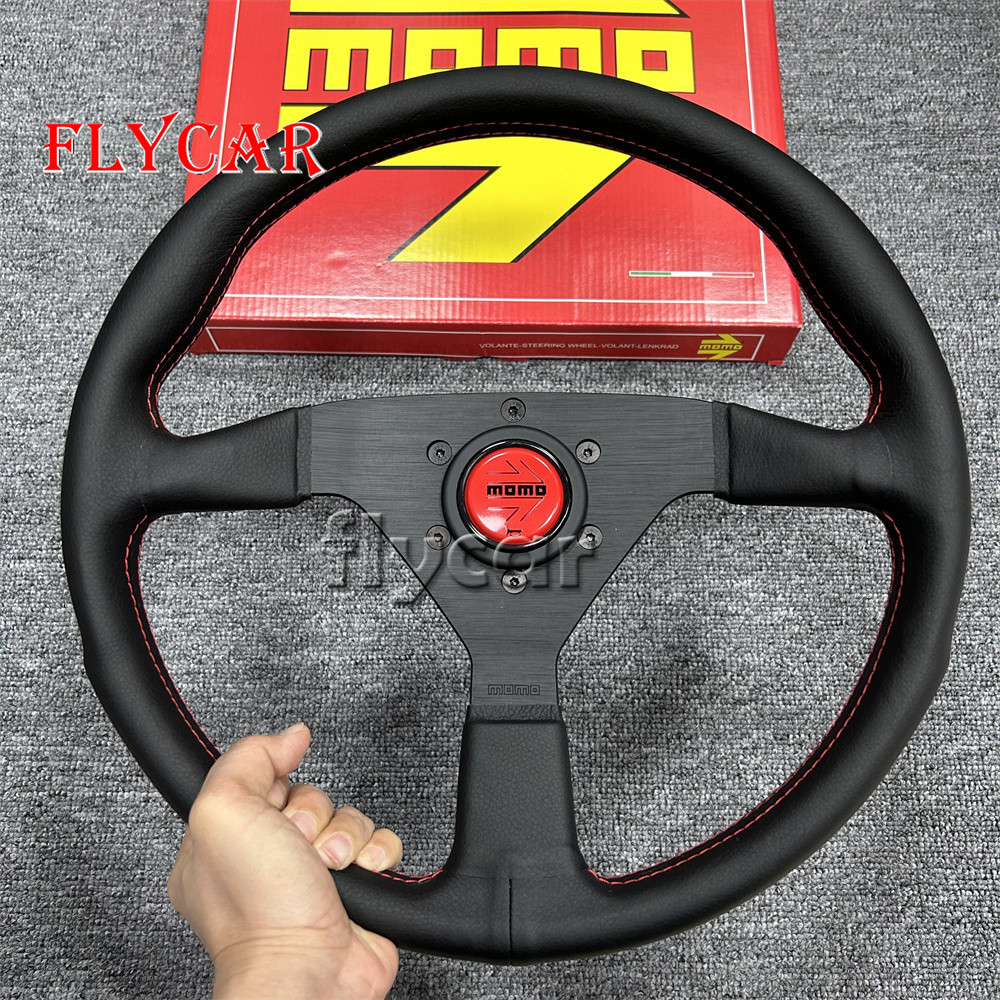 14inch MOMO V1 Car Racing Steering Wheel Red Stitch | Shopee Philippines