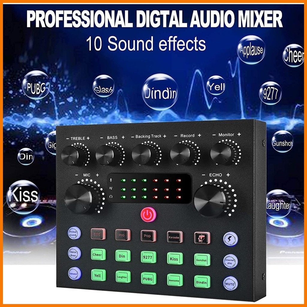 ∇ COD V8 Sound Card Audio Interface BLUETOOTH USB Live Broadcast Mic ...