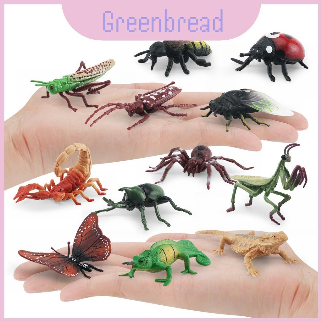 Realistic Colorful And Pvc Insect Figurine Set With Static Designs Of ...