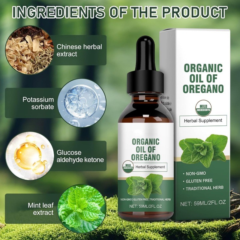 Organic Oregano Oil, Herbal Ingredients for Body, Long-lasting ...
