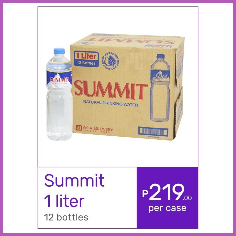 Absolute Distilled Water and Summit Natural Water by per case, Metro ...
