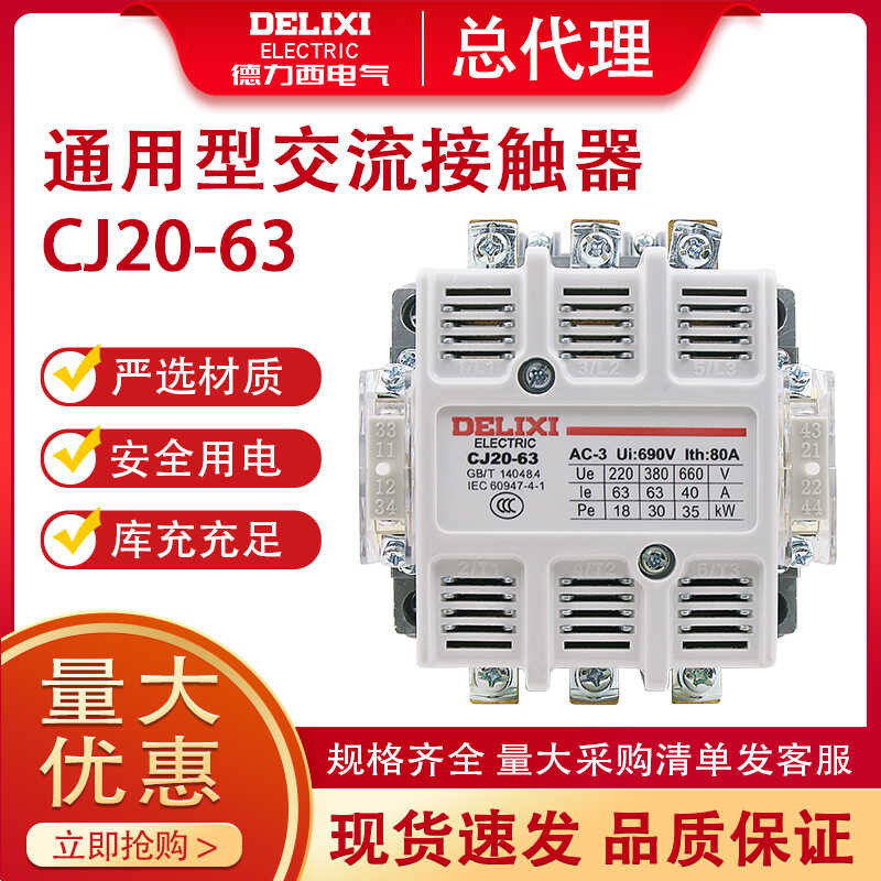 Delixi 100A AC Contactor CJ20-63A Starter 160 250 400 630A 220V 380V | Shopee Philippines