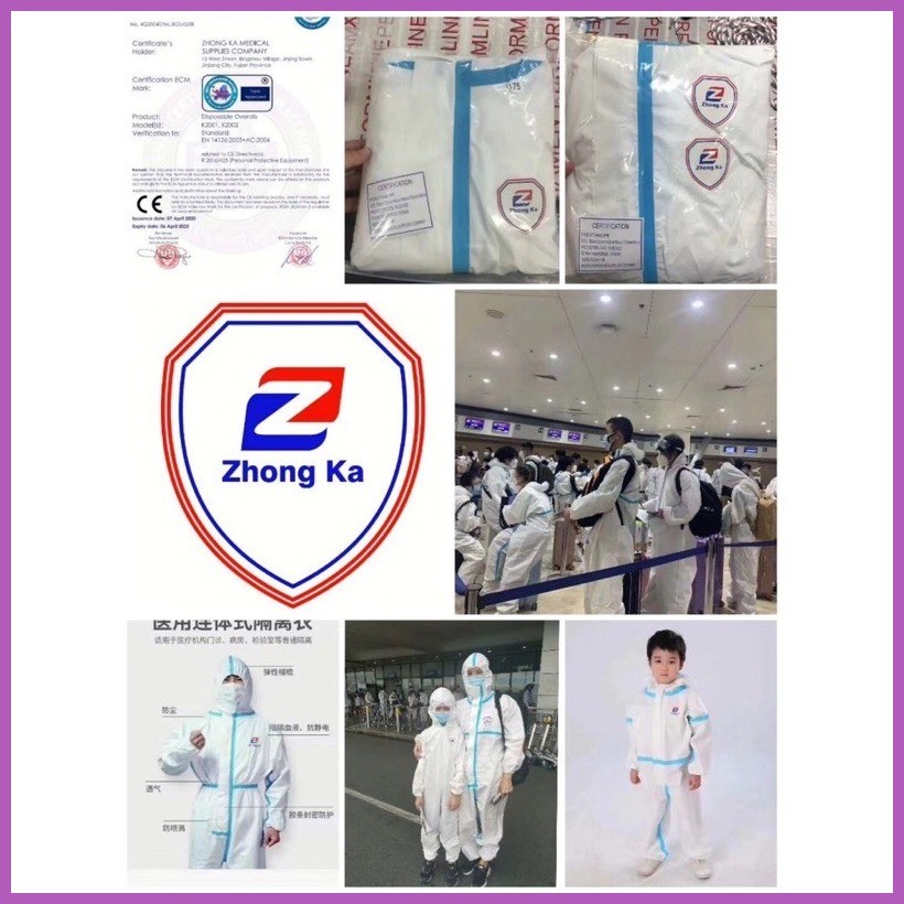 ZhongKa PPE Medical Grade Protective Coverall Isolation Gown Hazmat ...
