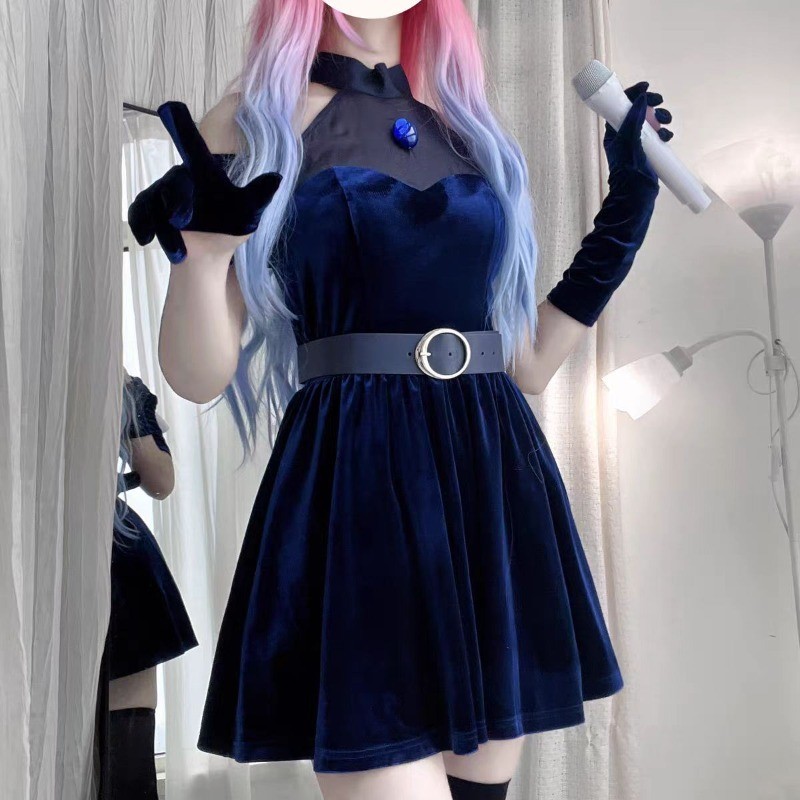 Anime Alien Stage Mizi Cosplay Costume Velvet Skirt Women Dress Stage ...