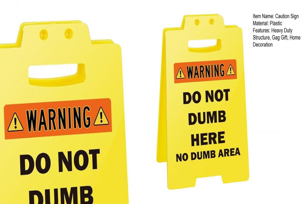 Plastic Table Sign Prank Table Sign Fun Caution Sign for Home Office ...
