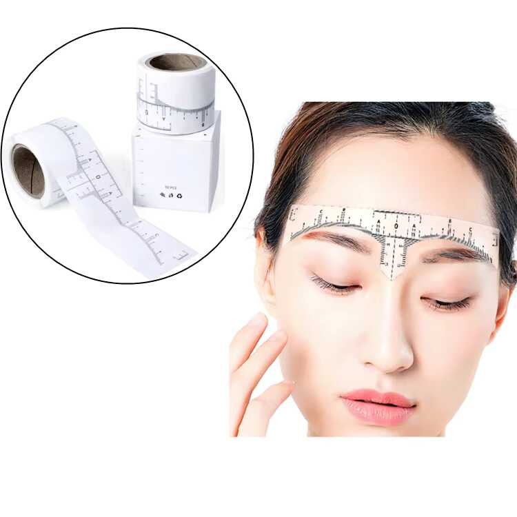 2022 New Custom 50 Pcs/Box Disposable Sticker Paper Brow Mapping Ruler ...