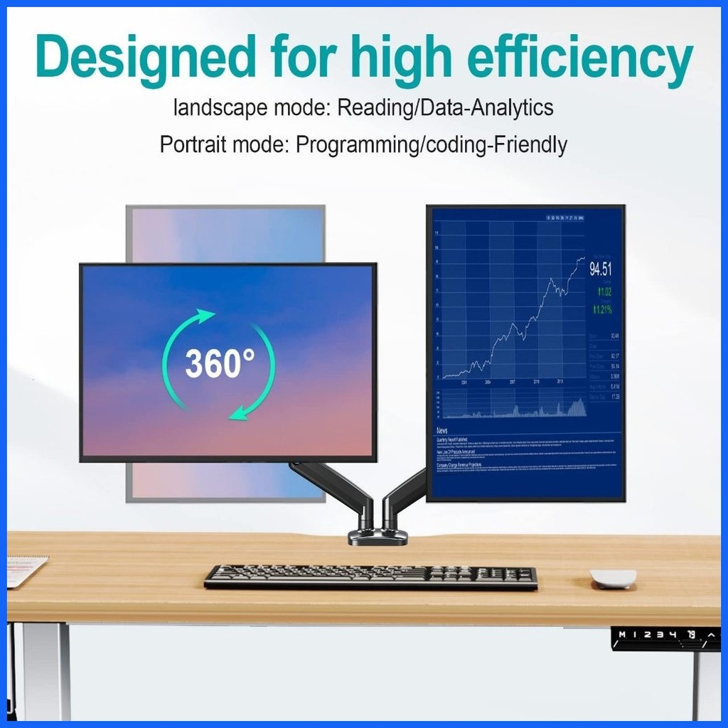 ☑ 【COD】Dual Monitor Mount/Bracket Computer Monitor Stand Double Monitor ...