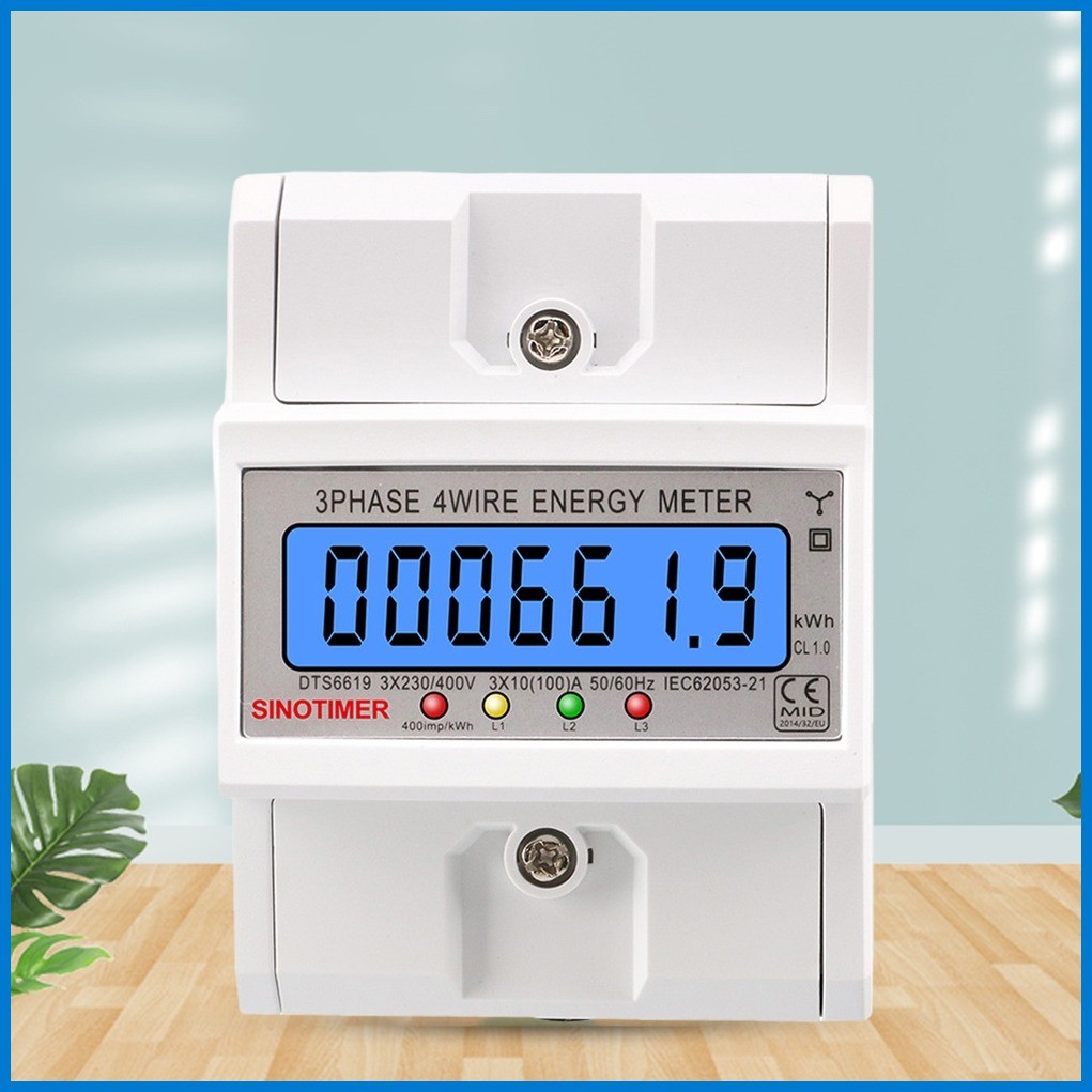 3 Phase 4 Wires Electric Energy Meter 50/60HZ Electricity Usage Meter ...