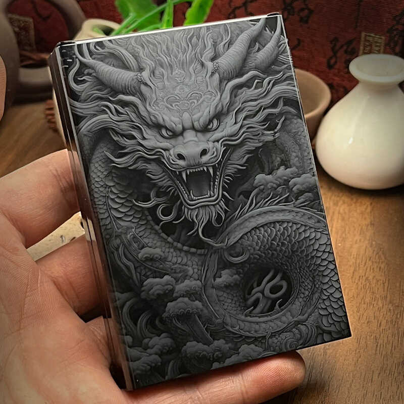 Tt Black Cool Chinese Dragon Box Fashion · Aluminum Alloy Cigarette ...