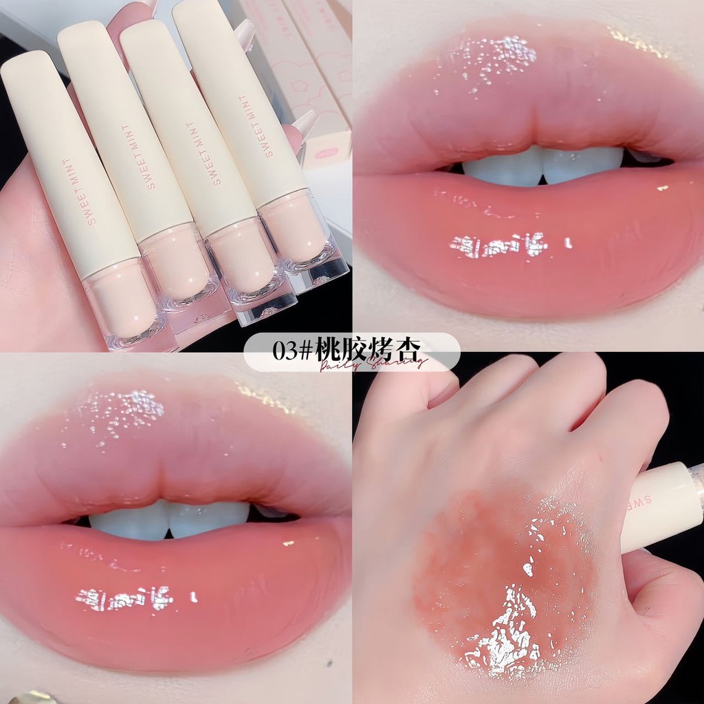 SWEETMINT Lip Jelly Glaze Brightens Complexion, Moisturizes And Moisturizes Lips, Easy To Color ...