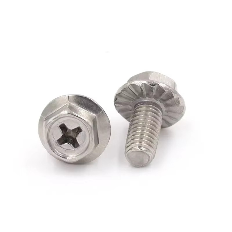 [HKH] Phillips Flange Bolt M3 M4 M5 M6 M8 Cross Hex Head Phillips Screws Hexagon Flange Bolts ...