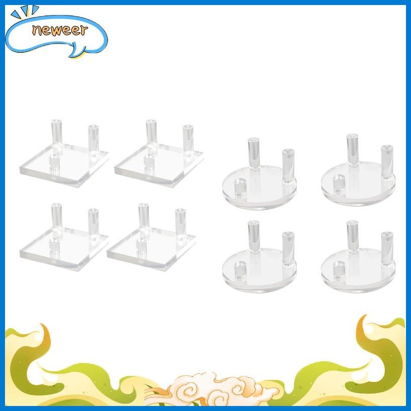 ,,,4 Packs Rock Display Stand, Three-Peg Square Acrylic Display Stands ...