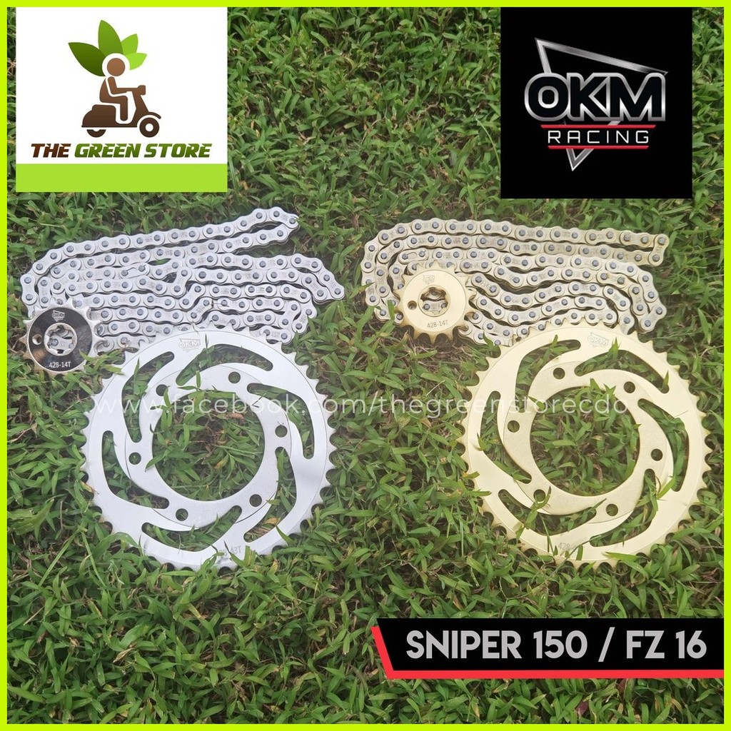 OKM Racing Chain & Sprocket Set ( Sniper 150 ) Available in Chrome ...