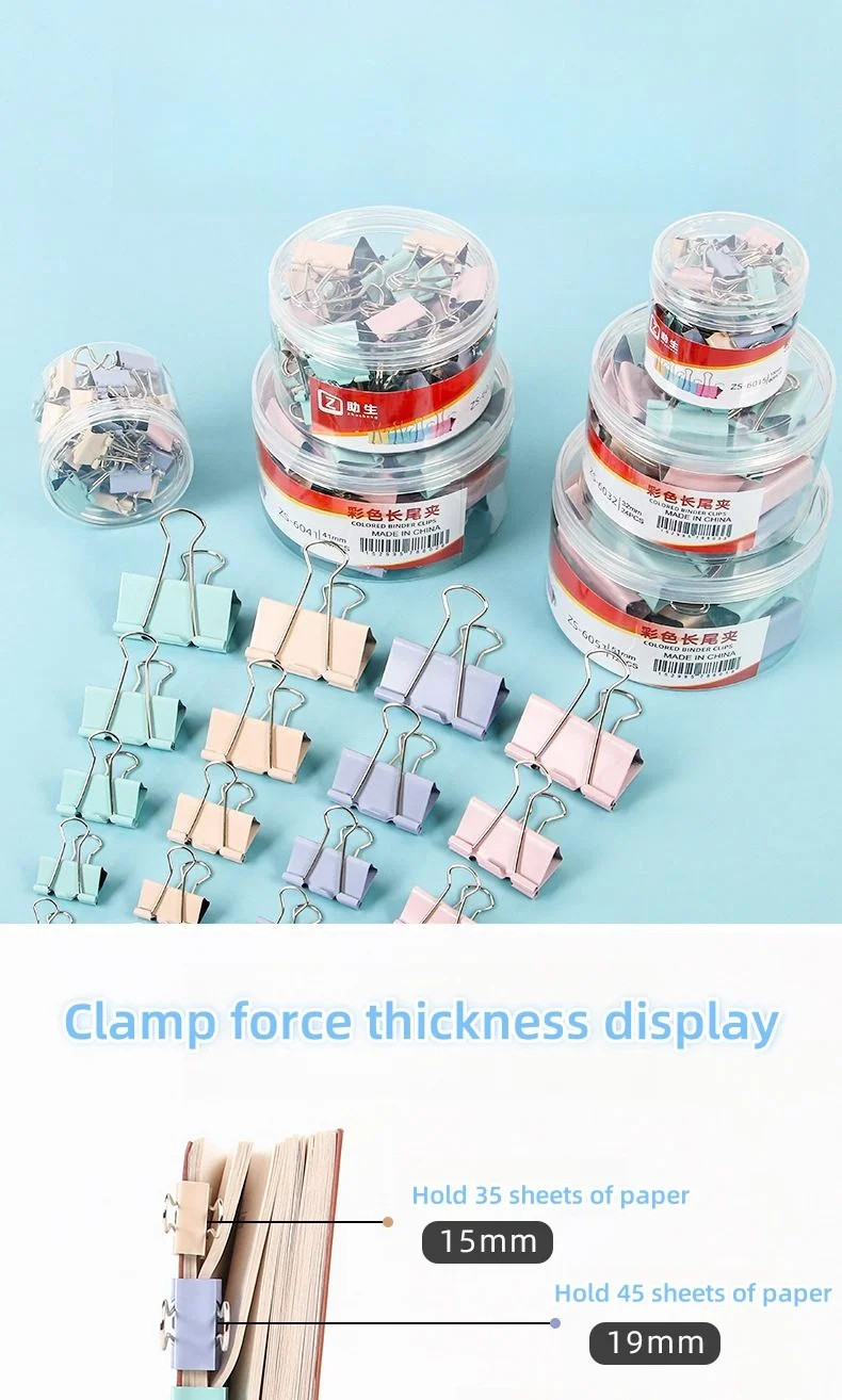60PCS Multi-functional Color Long Tail Ticket Clip dovetail clip Binder ...