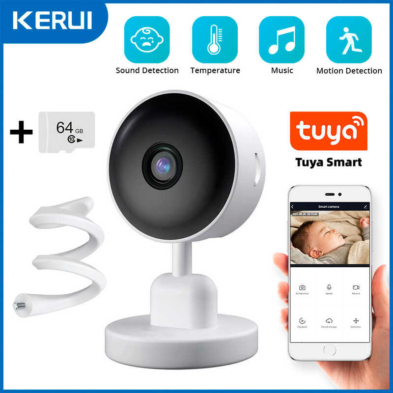 KERUI Tuya Smart Baby Wifi HD Video IP Camera Sa 64G SD Card & Wall ...