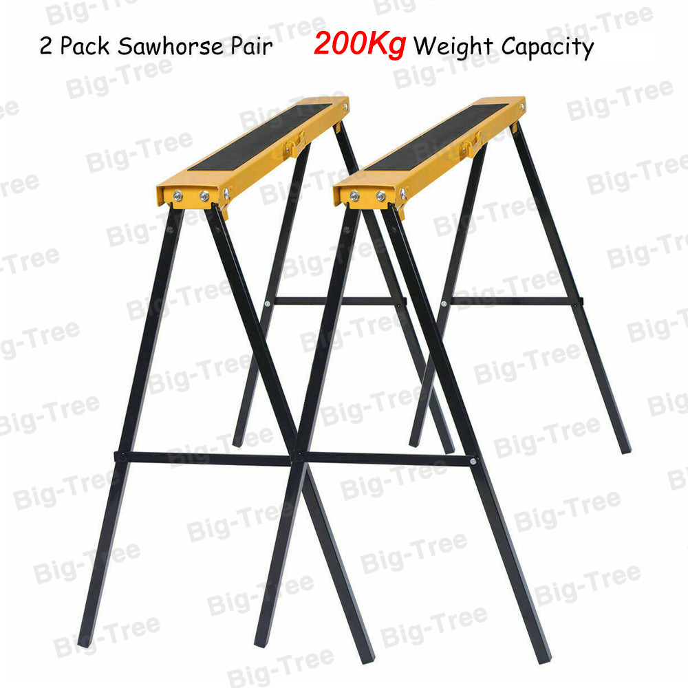 O-KAY Heavy Duty Folding Sawhorse Work Table, 2-Pack, Adjustable ...