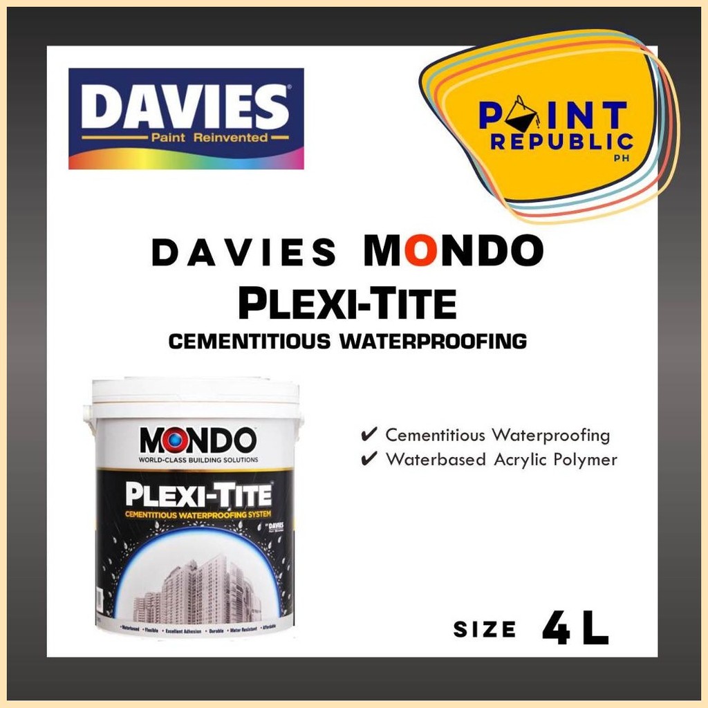 Davies Mondo Plexi-Tite Cementitious Waterproofer - 4L (Gal) ∏ | Shopee ...