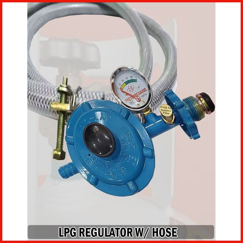 ♣ 1SET LPG Regulator with Gauge & Automatic Shut Off Safety Pin +GAS ...