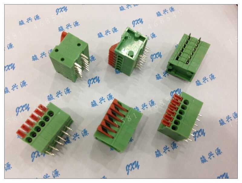 141R-2.54-6P spring type PCB terminal block screw free connector with a ...
