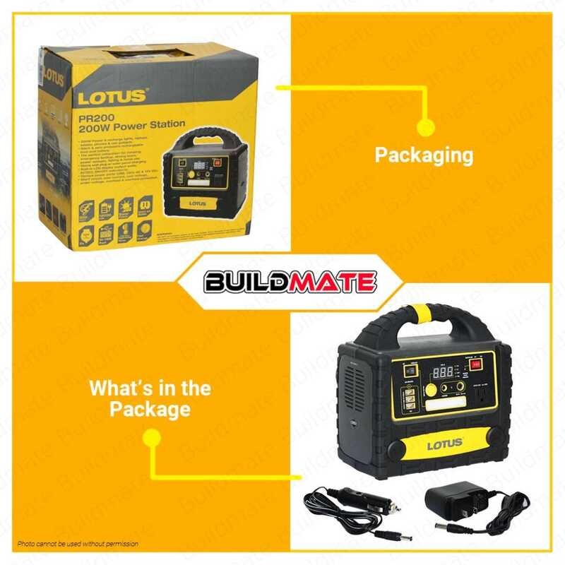 Lotus BUILDMATE 200W Portable Power Station Inverter ply Bank Solar ...