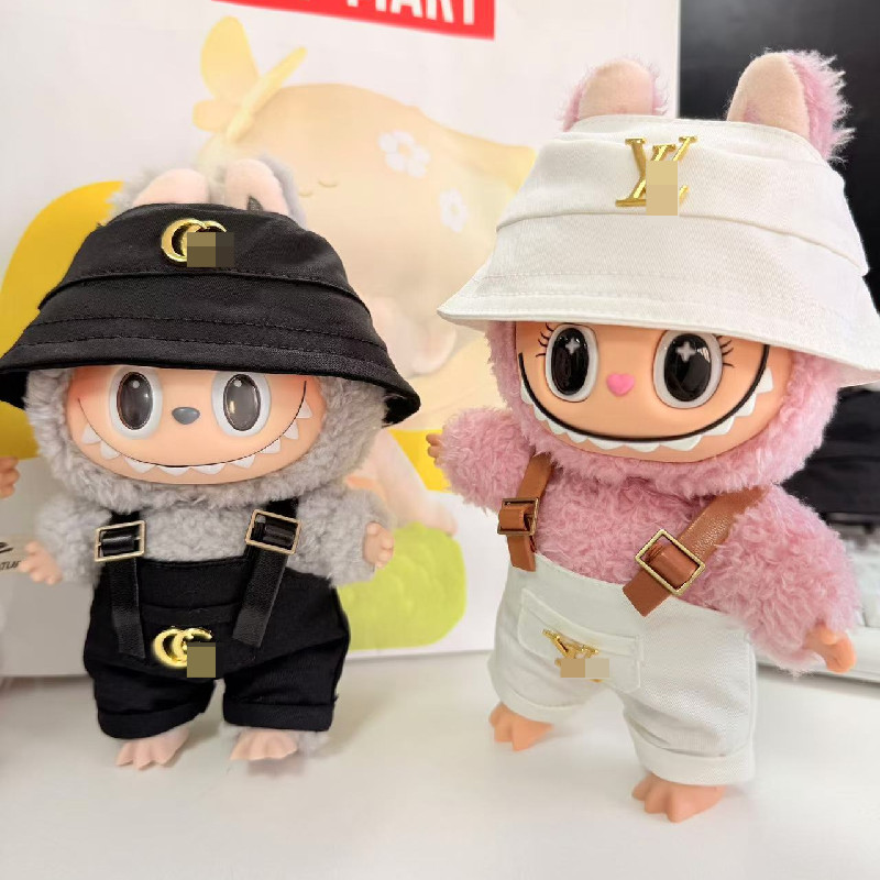 17cm Labubu Macaroon Doll Clothes V1 V2 Hat and Top Accessories set ...