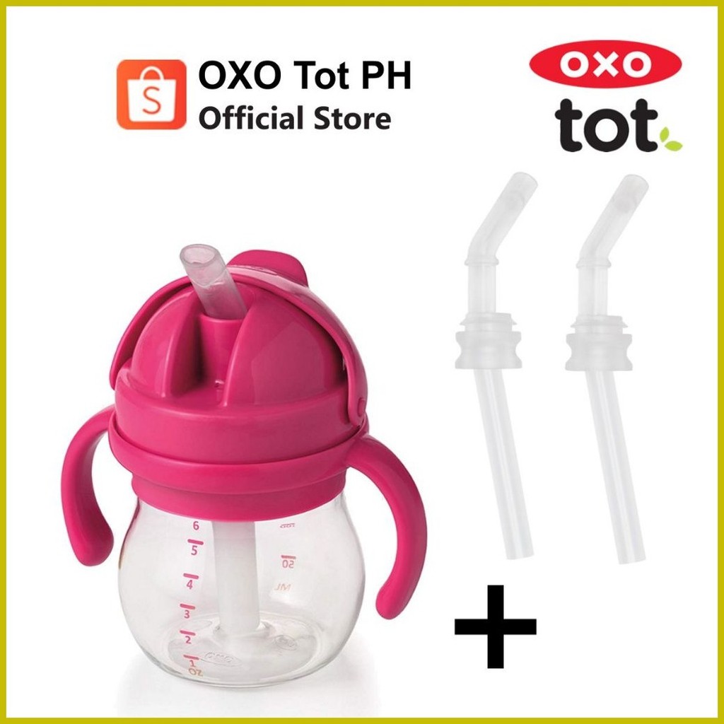 OXO Tot Grow Sippy Straw Cup w/ Handles - 6oz plus Replacement Straws ...