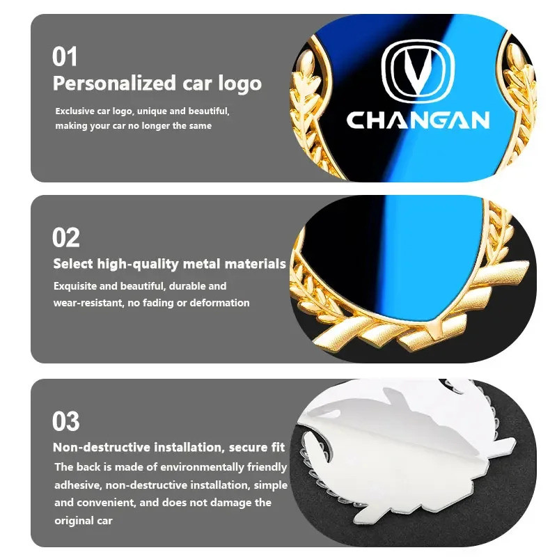 3D Metal Car Trunk Window Side Emblem Badge Decal Sticker For Changan ...