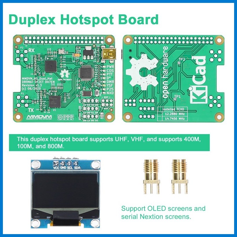 MMDVM Duplex Hotspot Board with OLED Display Support DMR P25 D Star Mini Relay Module Support ...