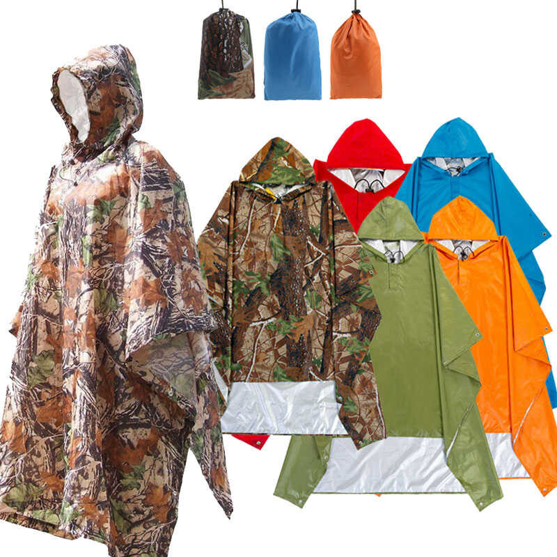 In A6 3 1 Waterproodult Long Raincoat Women Men Rain Coat Jacket Hooded ...