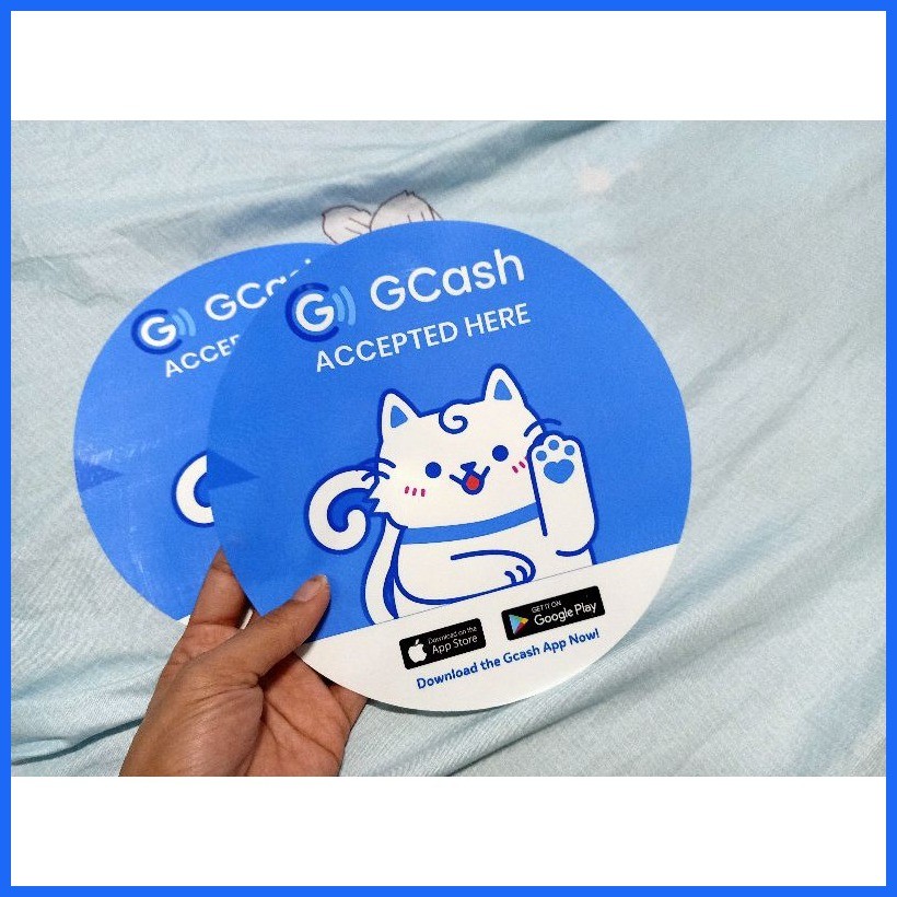 GCash Accepted Here vynil Sticker waterproof 8 diameter | Shopee ...