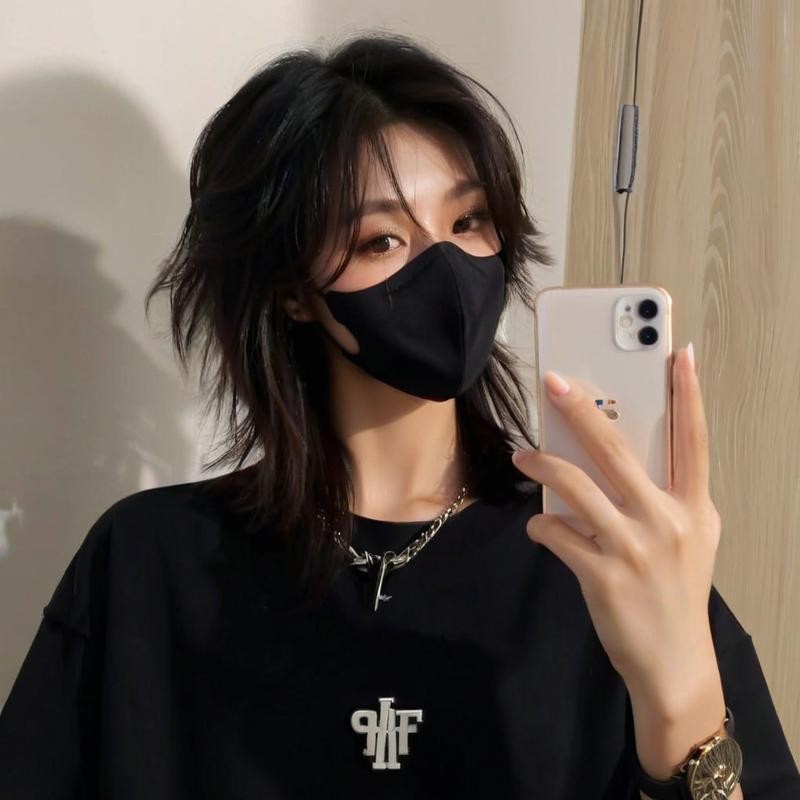 Wolftail Mullet Head Medium Long Hair, Medium Samurai Head Straight ...