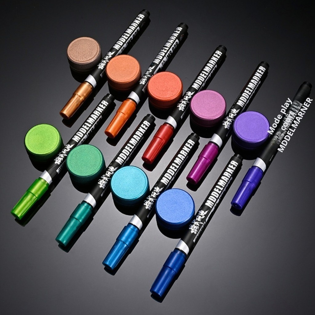 0.7mm 9pcs Super Metallic Model Marker Pen Set MS028 EX001-EX009 for ...
