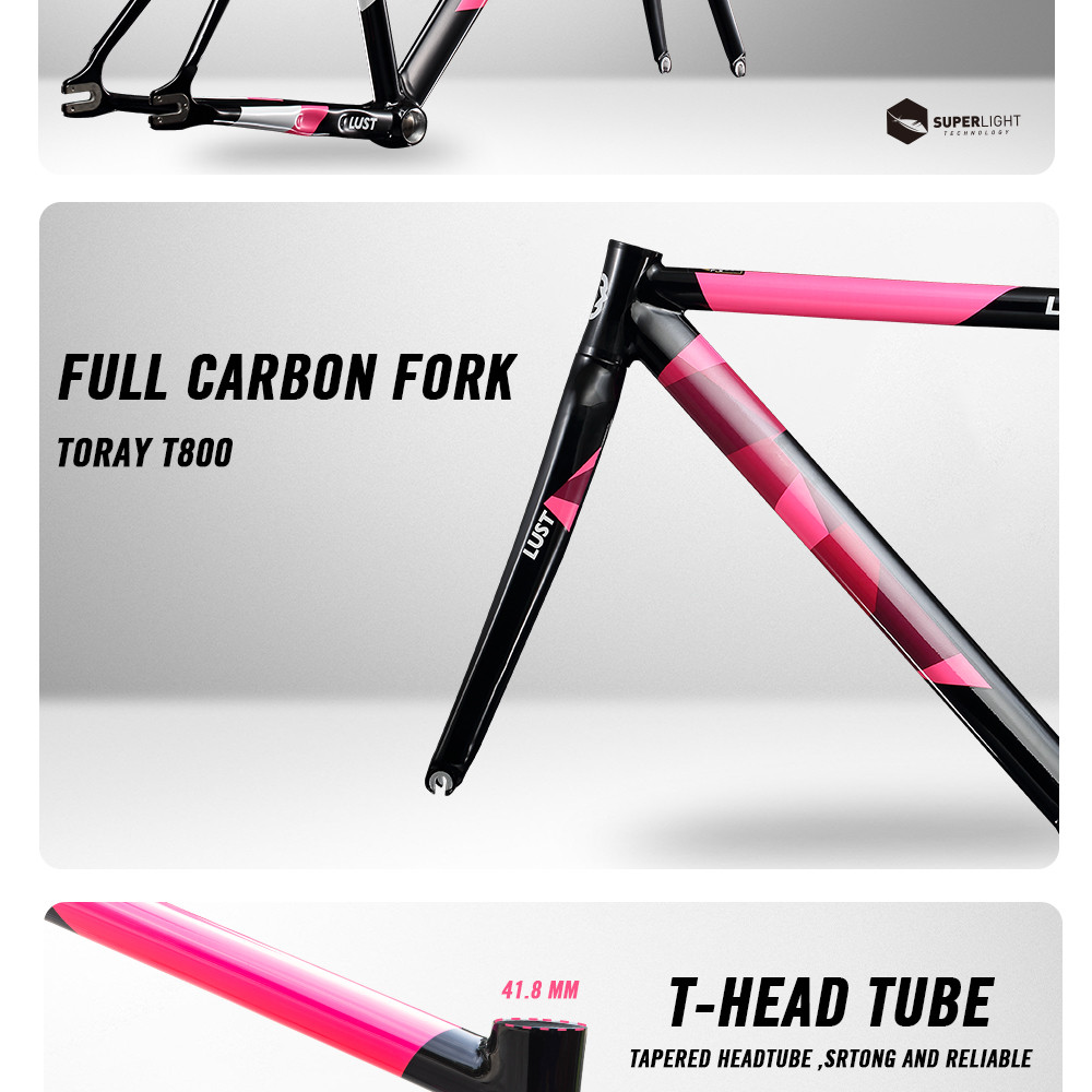 Lexon Lust Full Carbon Road Bike Frame AL7005 Ultra Light Set/Single ...