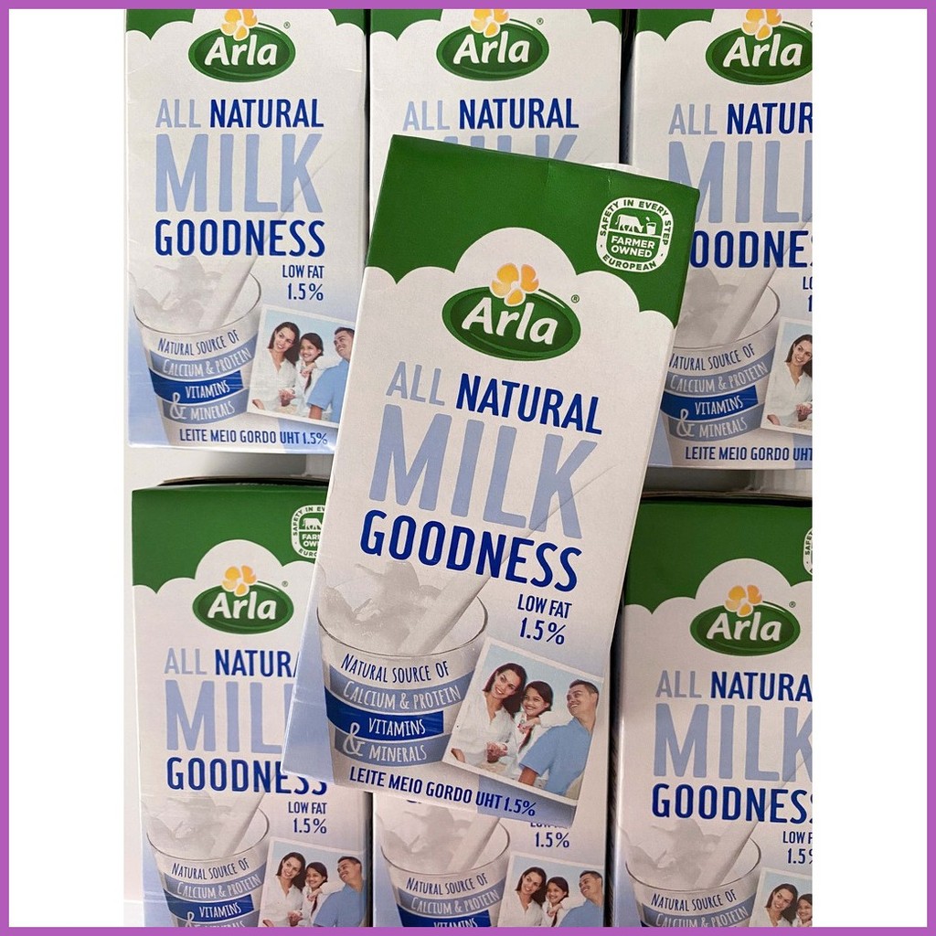 Arla All Natural Low Fat Milk - 1L/Twin pack/Bundle (set of 3) | Shopee ...