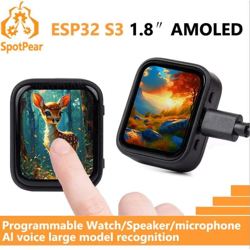 ESP32 S3 1.8inch AMOLED Display Development Board 1.8 inch TouchScreen QMI8658 /MIC /Audio LVGL ...