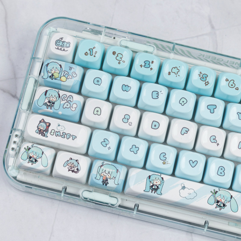 Hatsun Miku Ceramic Keycaps MOA Profile 138 Keys DYE-SUB Ceramic Glazed ...