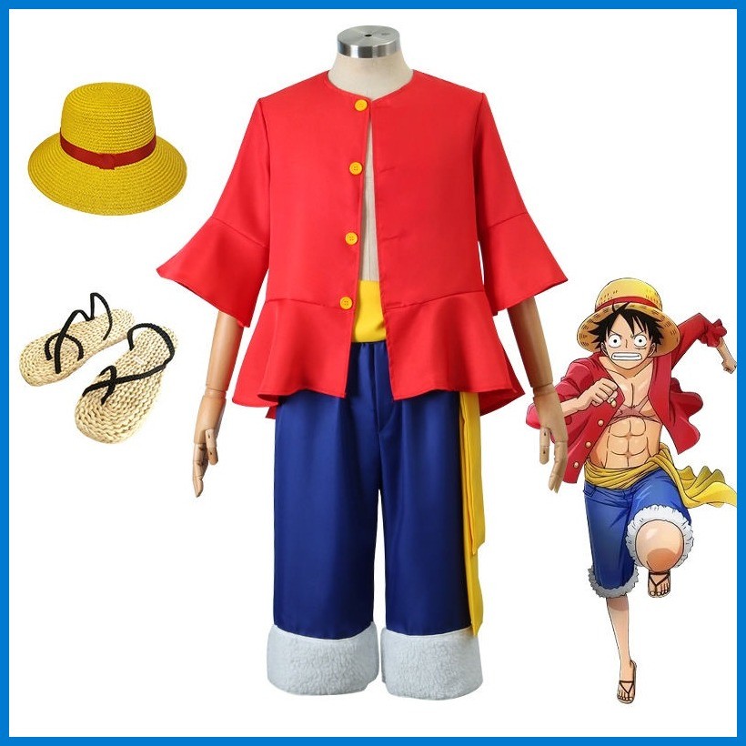 ONE PIECE Monkey D. Luffy party costume cosplay costume Straw hat and ...