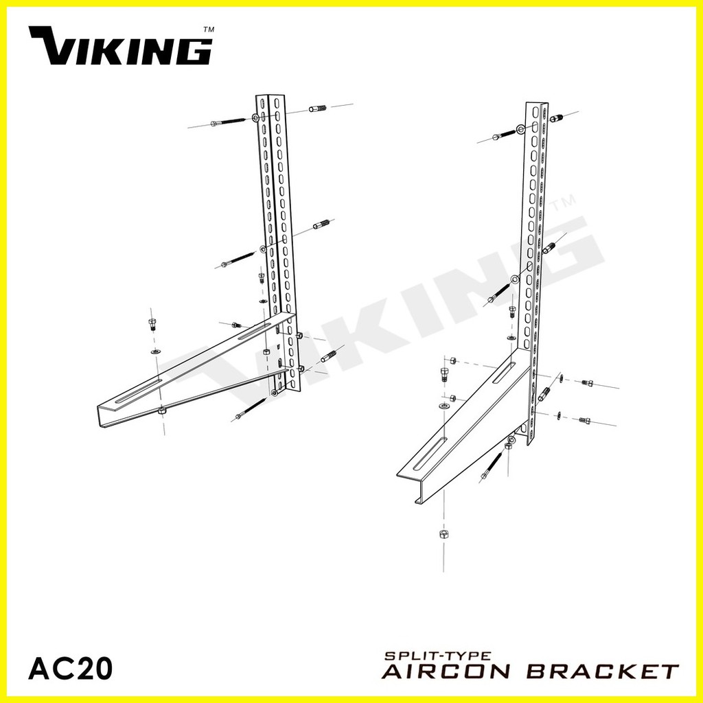 VIKING AIR-CON BRACKET Heavy Duty Adjustable Easy Bolt-On for Split and ...