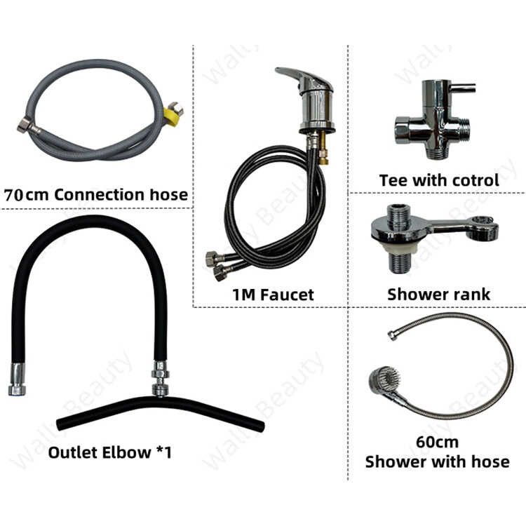 Water Circulation Head Therapy with Shampoo Bed Black One-Line ...