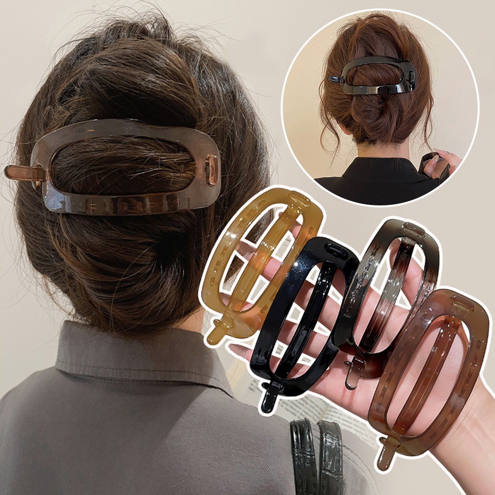 Large Oval Hollow-out Hair Clip in Korean Retro Style for Women ...