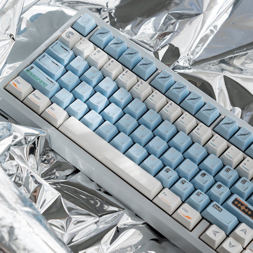 Keygenius SpaceStation Keycaps PBT Blue Sliver font Cherry Profile ...