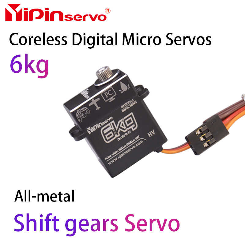 6kg Yipinservo Coreless Micro Servos Full Metal Gear 180 ° Shift gears Servo For SCX10 Trax Trx4 ...