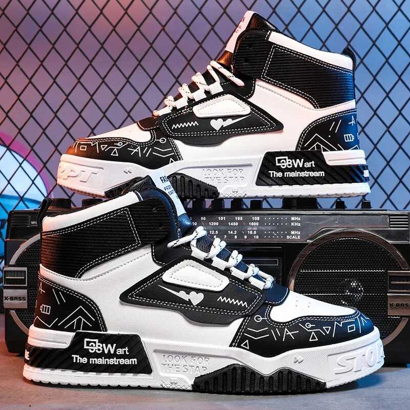 High Top Men Casual Shoes Fashion Designer Men Boots Outdoor Platform ...