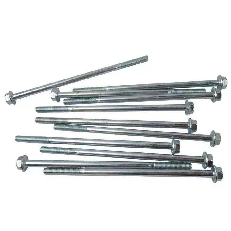 Extended Flange Surface Coated With Blue And White Zinc, Hexagonal Bolt ...