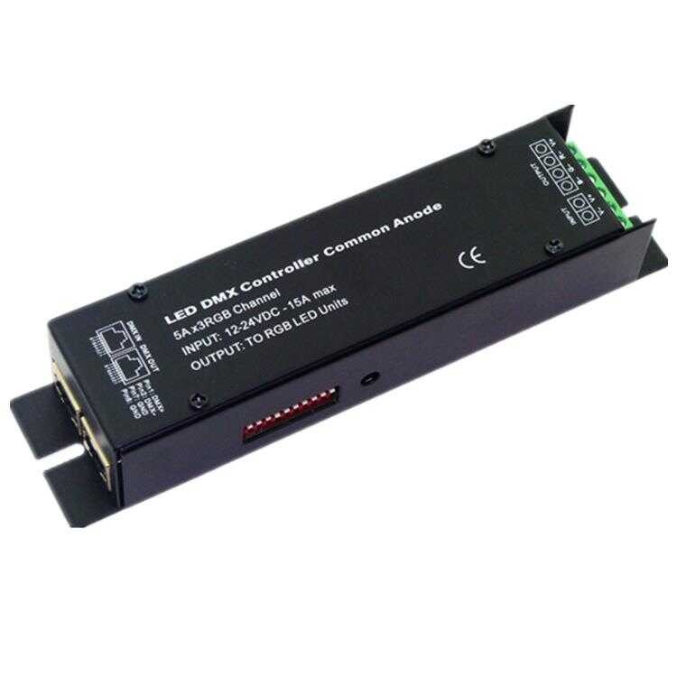 LED controller DMX512 decoder DC12V-24V 15A constant voltage common ...