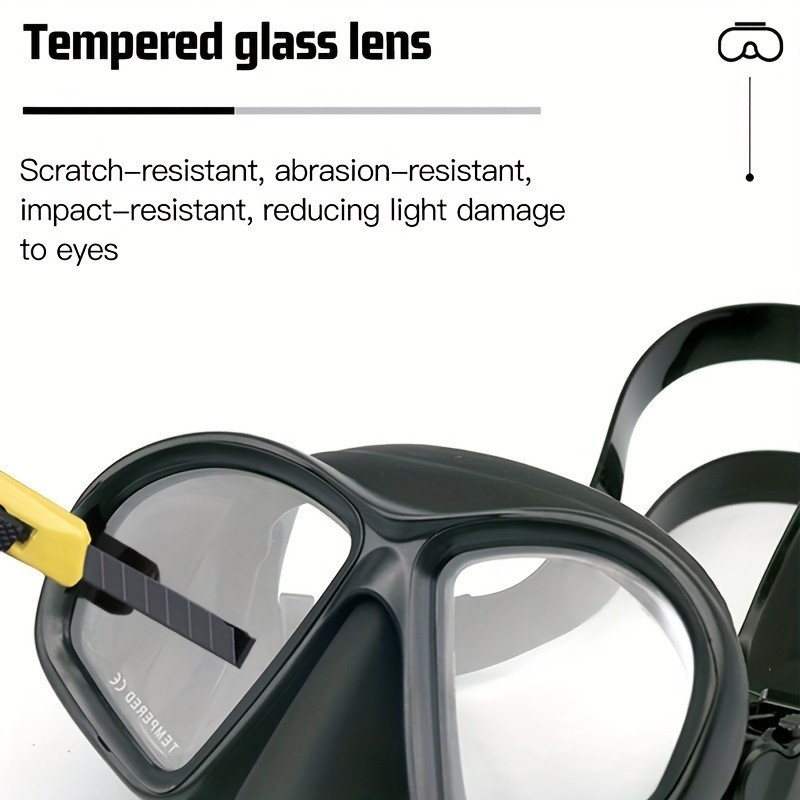 Two-Window Tempered Glass Diving Mask - Waterproof freediving mask ...